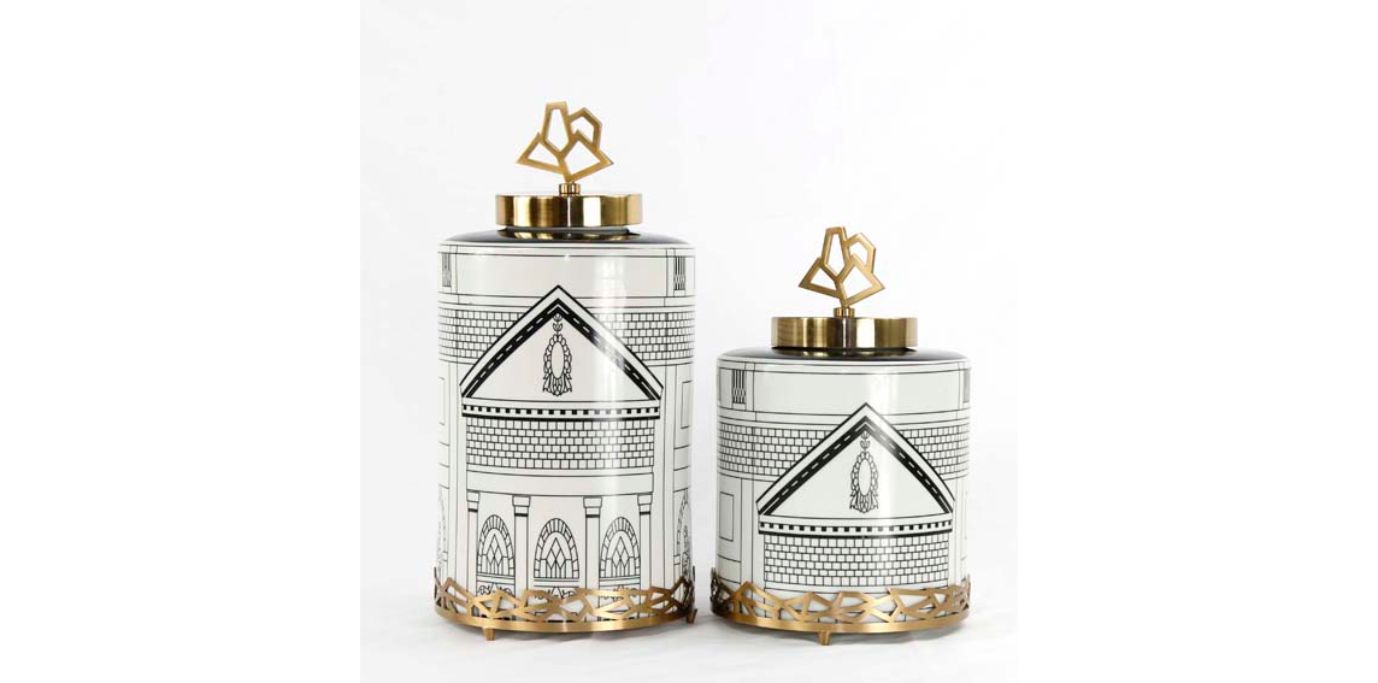 Decoratiune recipient cu capac - Darte Divani