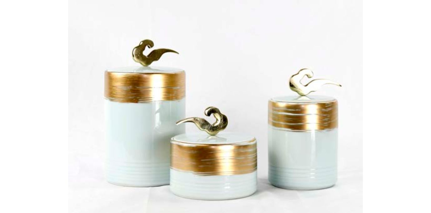 Decoratiune recipient cu capac - Darte Divani