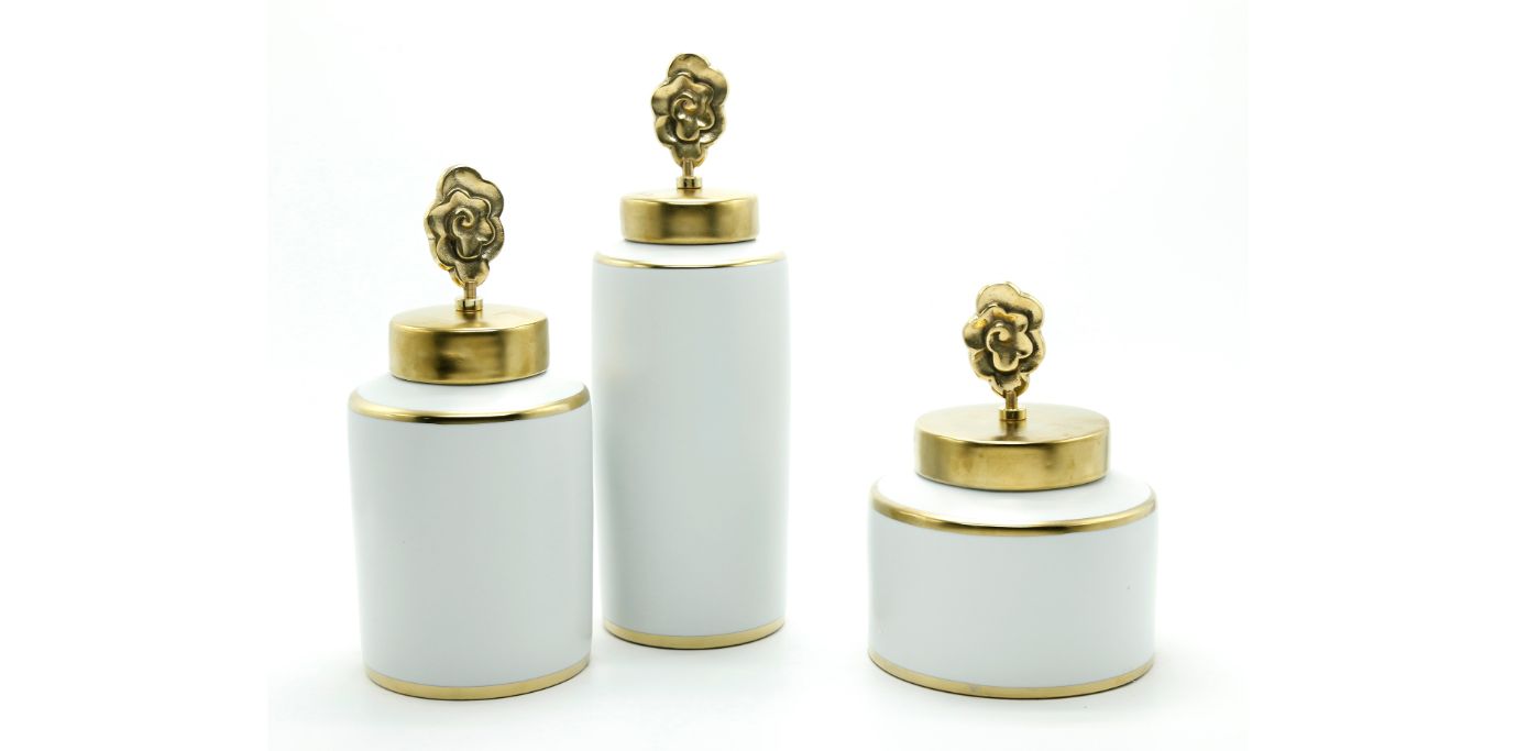 Decoratiune recipient cu capac - Darte Divani