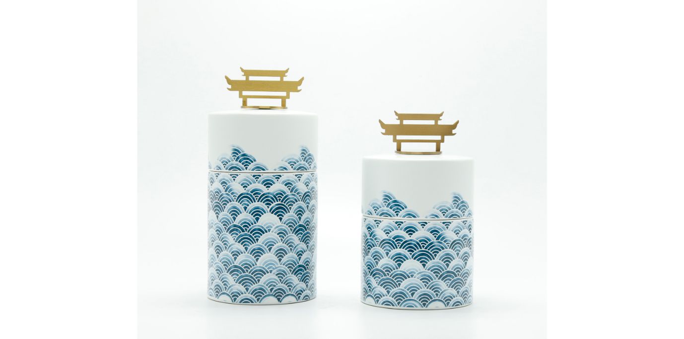 Decoratiune recipient cu capac - Darte Divani